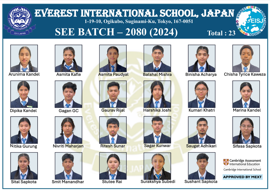 Our SEE Graduates – Everest International School, Japan
